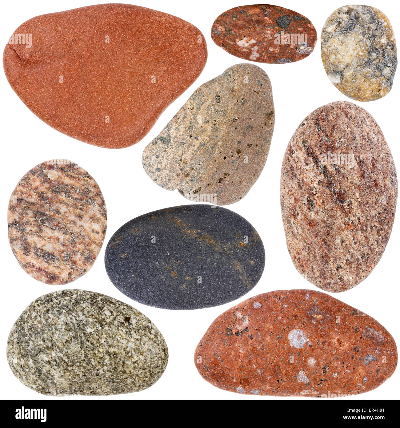 Big size set of smooth sea rocks isolated on white Stock Photo - Alamy