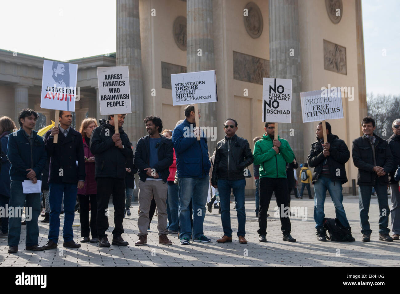 Protest against radical Islamism in Bangladesh. Berlin, Germany Stock ...