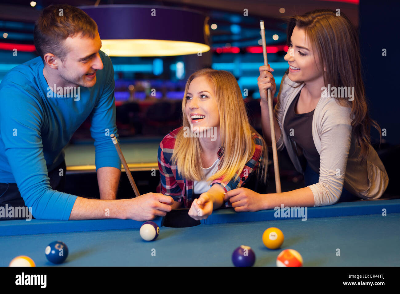 Woman bending over table hi-res stock photography and images - Alamy