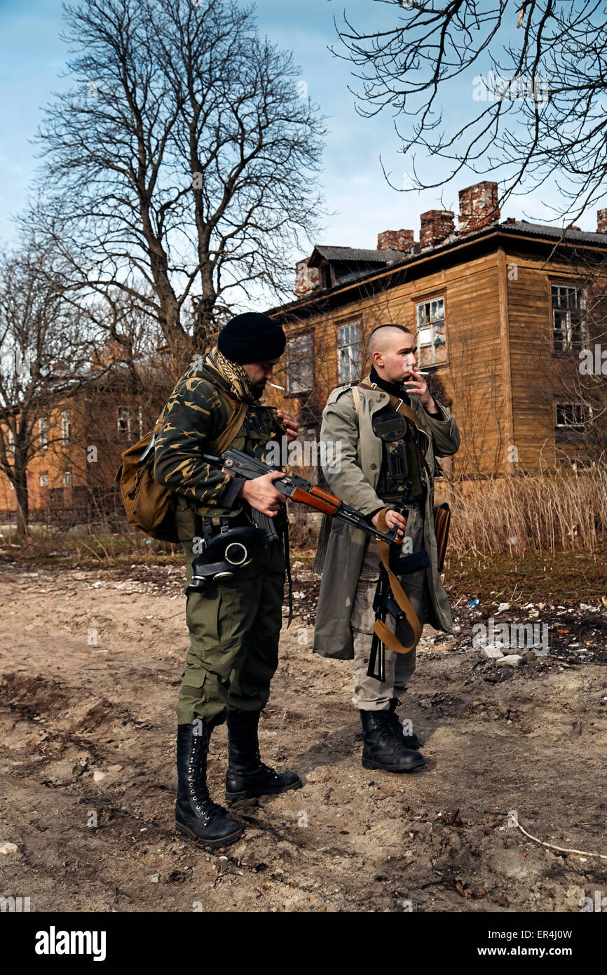 Last smoke before the dangerous risky mission Stock Photo - Alamy