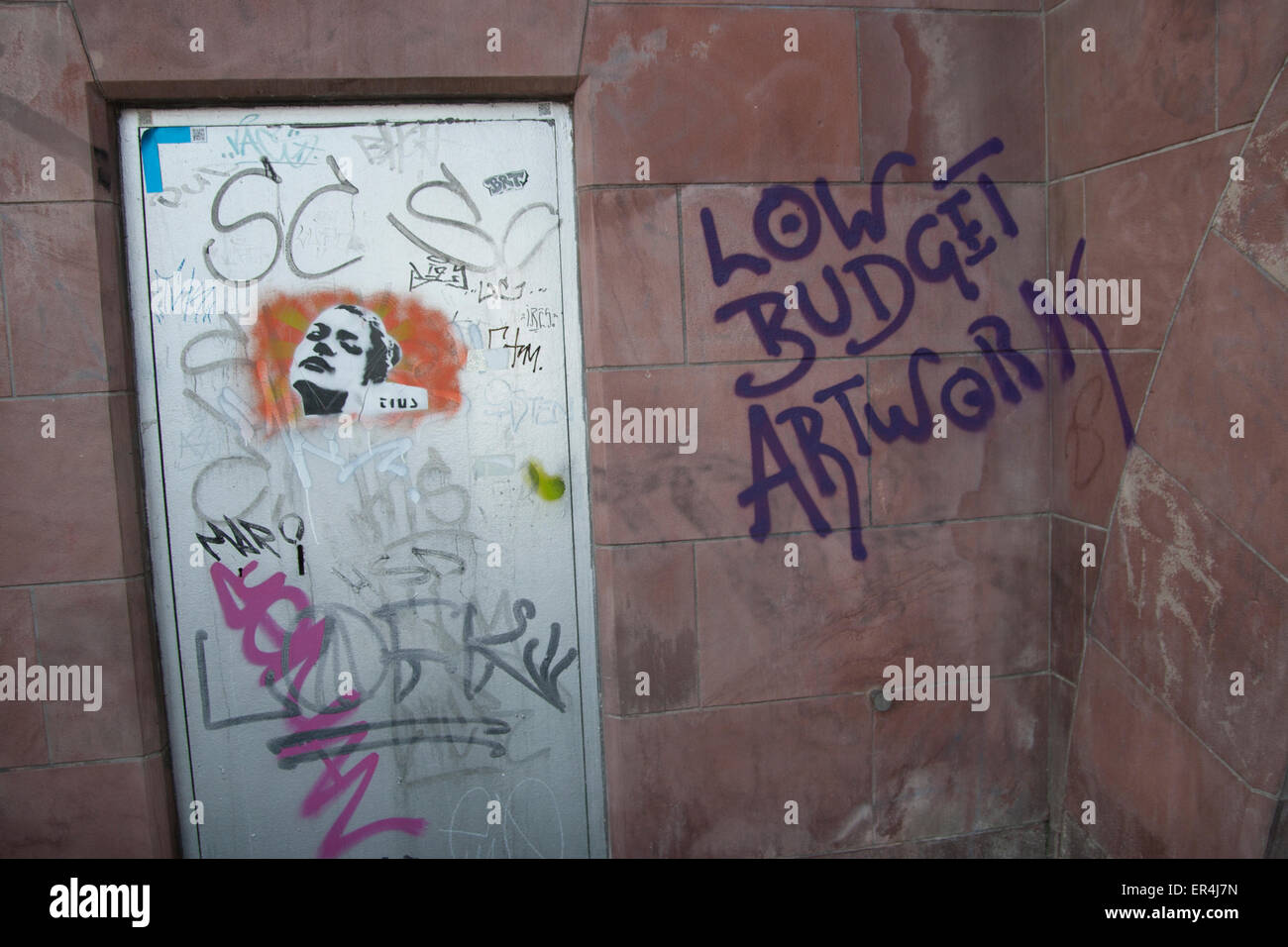 Wall Graffiti Low Budget Artwork Berlin Germany Stock Photo - Alamy