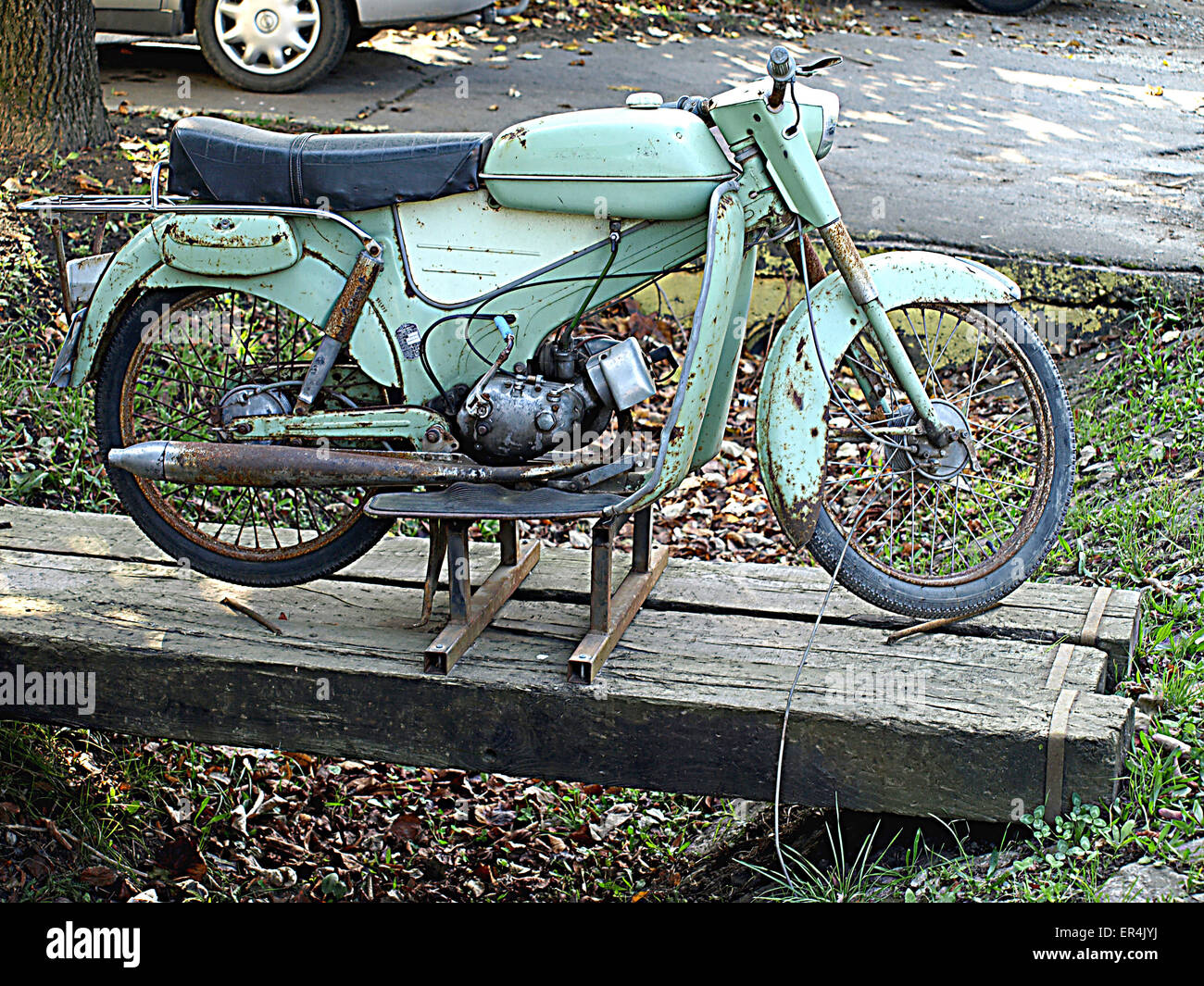 The old rusty motorcycles on a street Stock Photo - Alamy