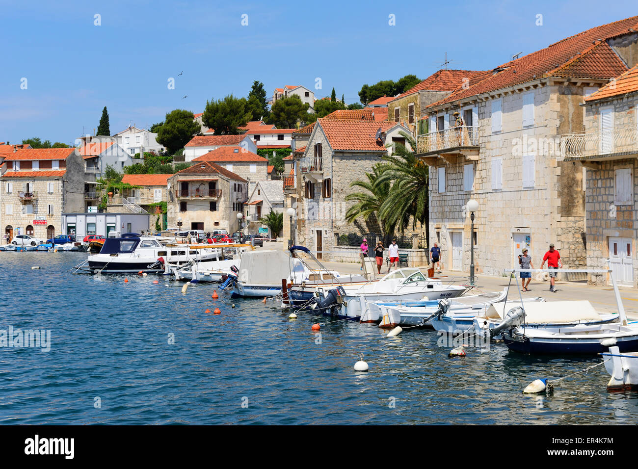 Milna seafront on Brac Island on Dalmatian Coast of Croatia Stock Photo ...