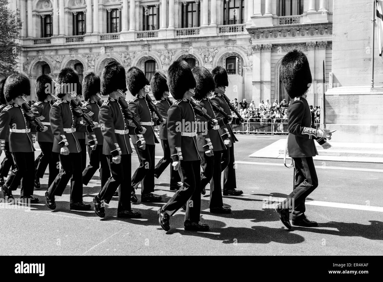 The Queen's Guards March Past The Cenotaph War Memorial As Part Of The ...