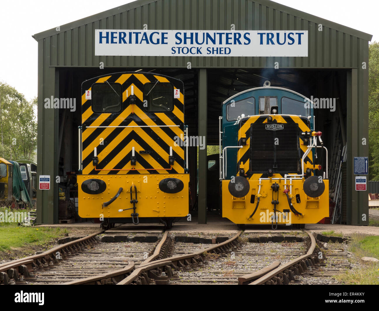 A vintage diesel shunter train at The Heritage Shunters Trust, Rowsley ...