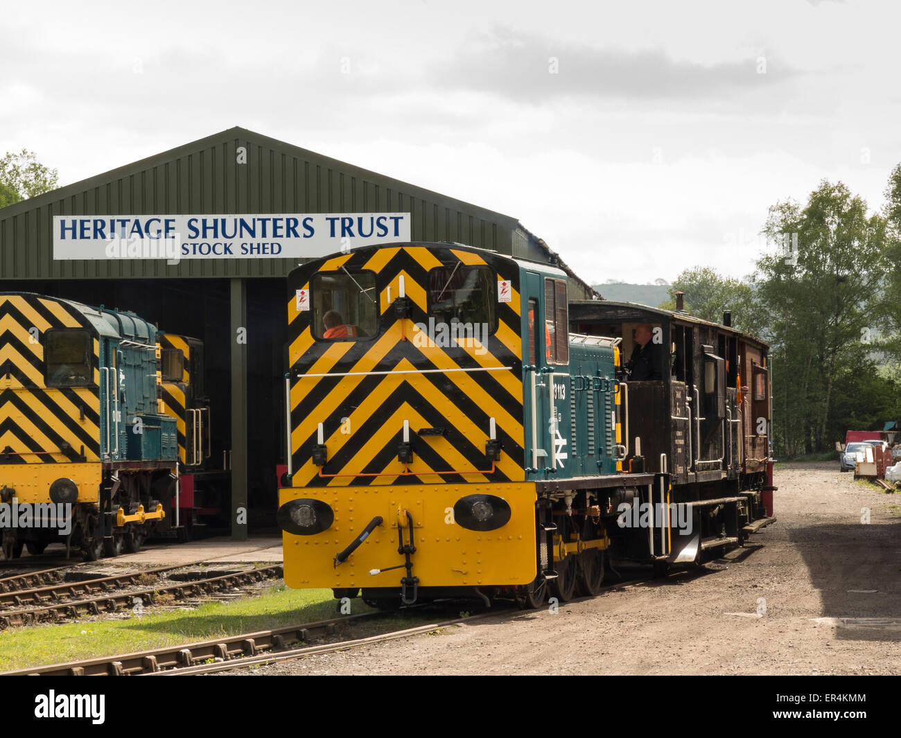 A vintage diesel shunter train at The Heritage Shunters Trust, Rowsley ...
