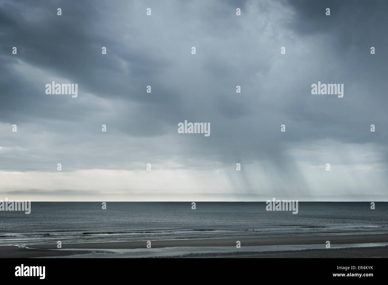 Rainstorm Over Ocean Stock Photo - Alamy