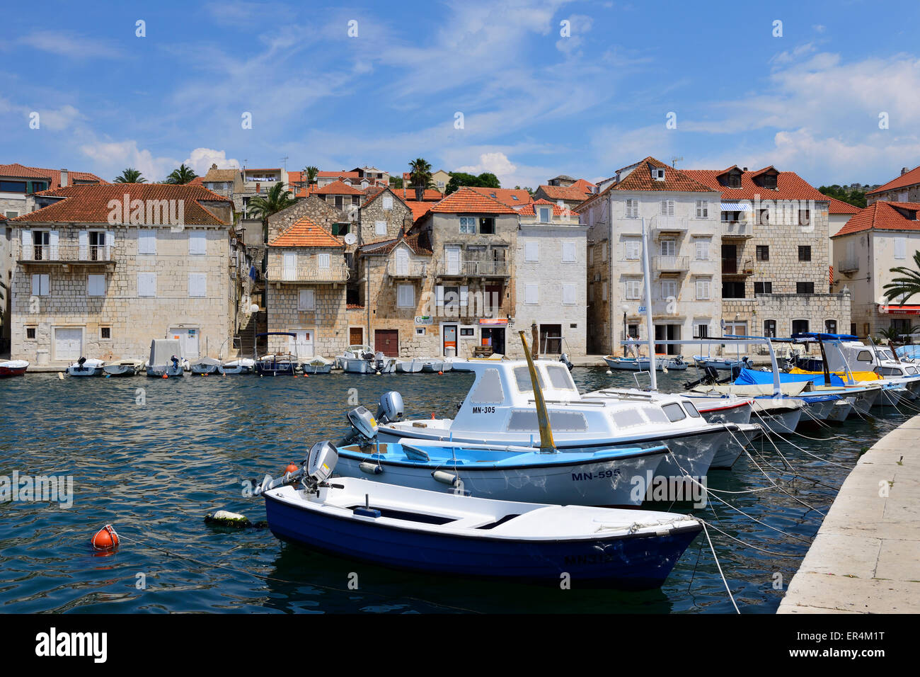 Milna seafront on Brac Island on Dalmatian Coast of Croatia Stock Photo ...