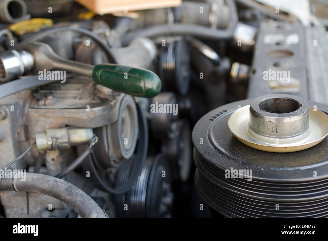 Car engine repair Stock Photo - Alamy