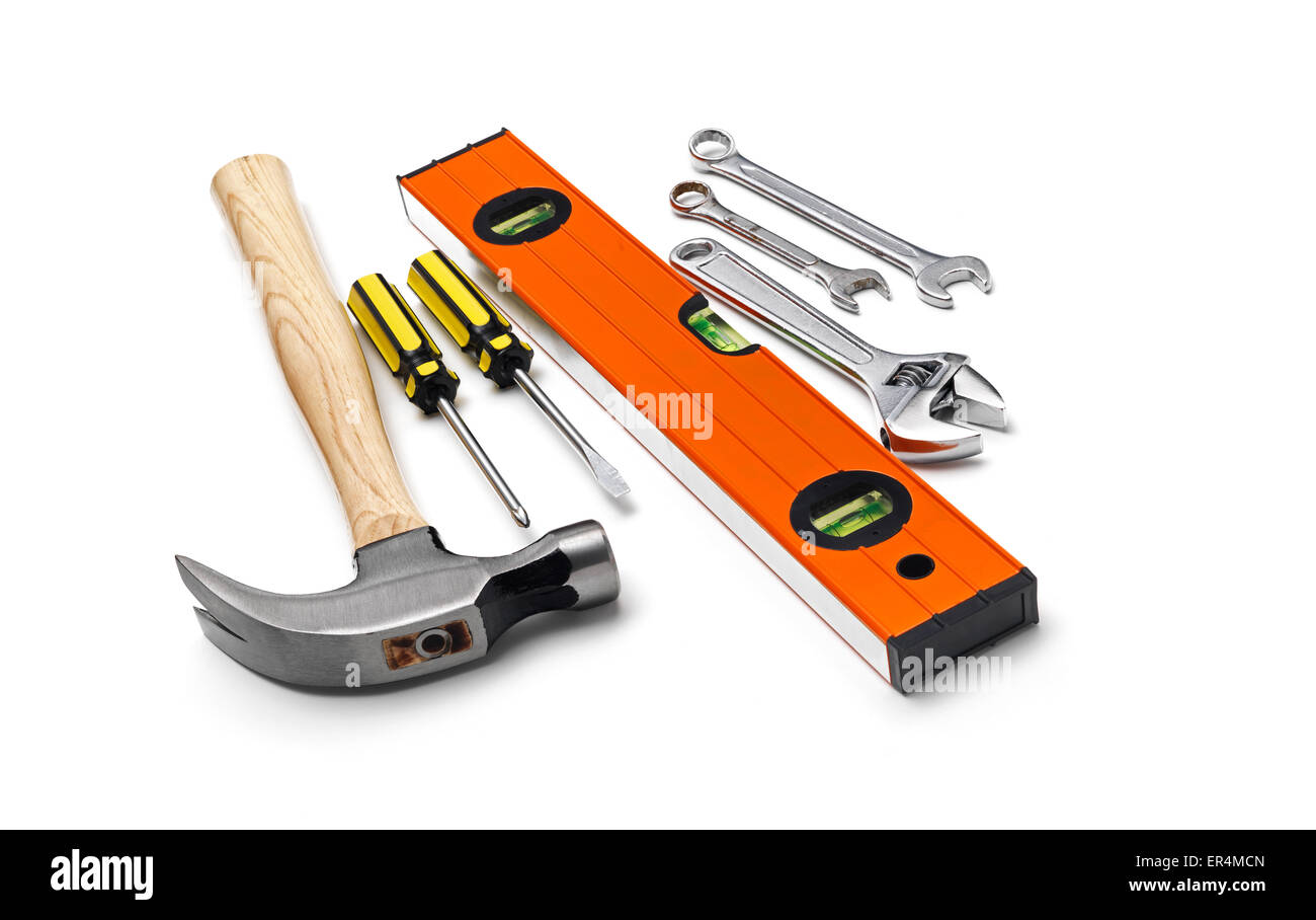 Work tools isolated on a white background Stock Photo - Alamy