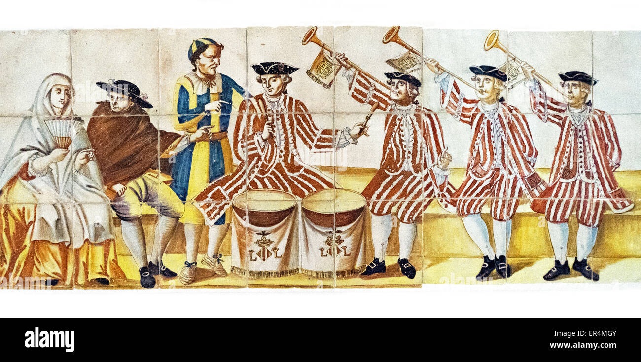 18th century Valencian ceramic tile mosaic from the Gonzalez Marti ...