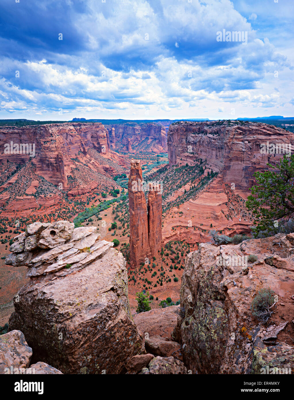 This is an image of Spider Rock inside Canyon de Chelly, Arizona. I ...