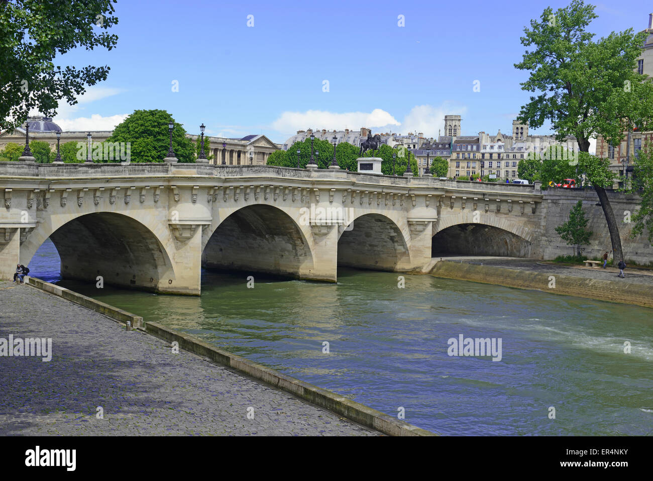 Scene with Bridge over Seine River in Paris France Stock Photo - Alamy