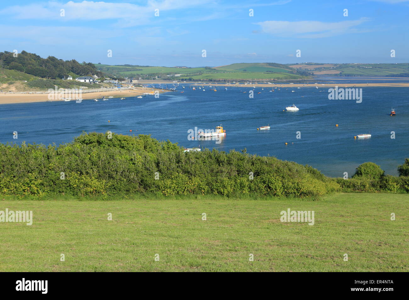 Camel estuary - Padstow, view towards Rock, North Cornwall, England, UK ...