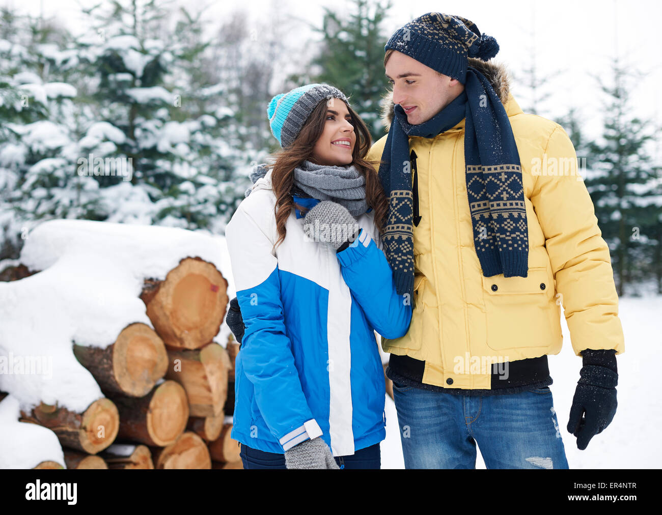Sharing with love in winter time. Debica, Poland Stock Photo - Alamy