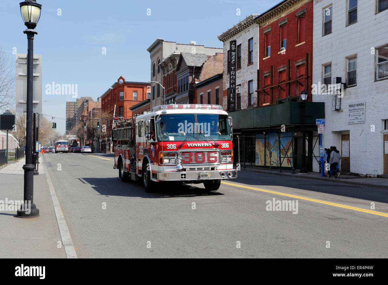 Fire engine Yonkers New York Stock Photo - Alamy