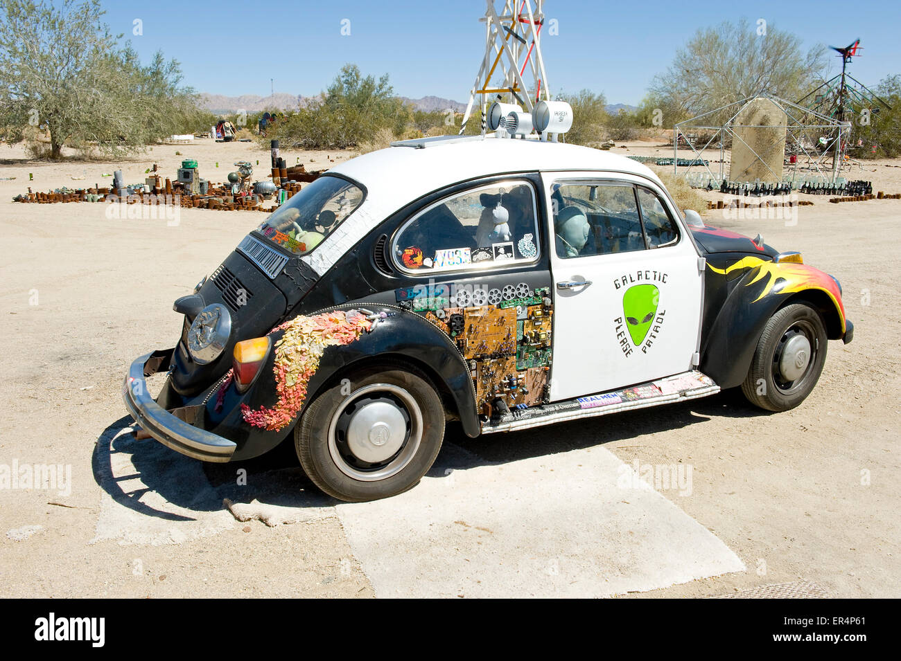 Black and white Galactic Volkswagen patrol car complete with alien ...