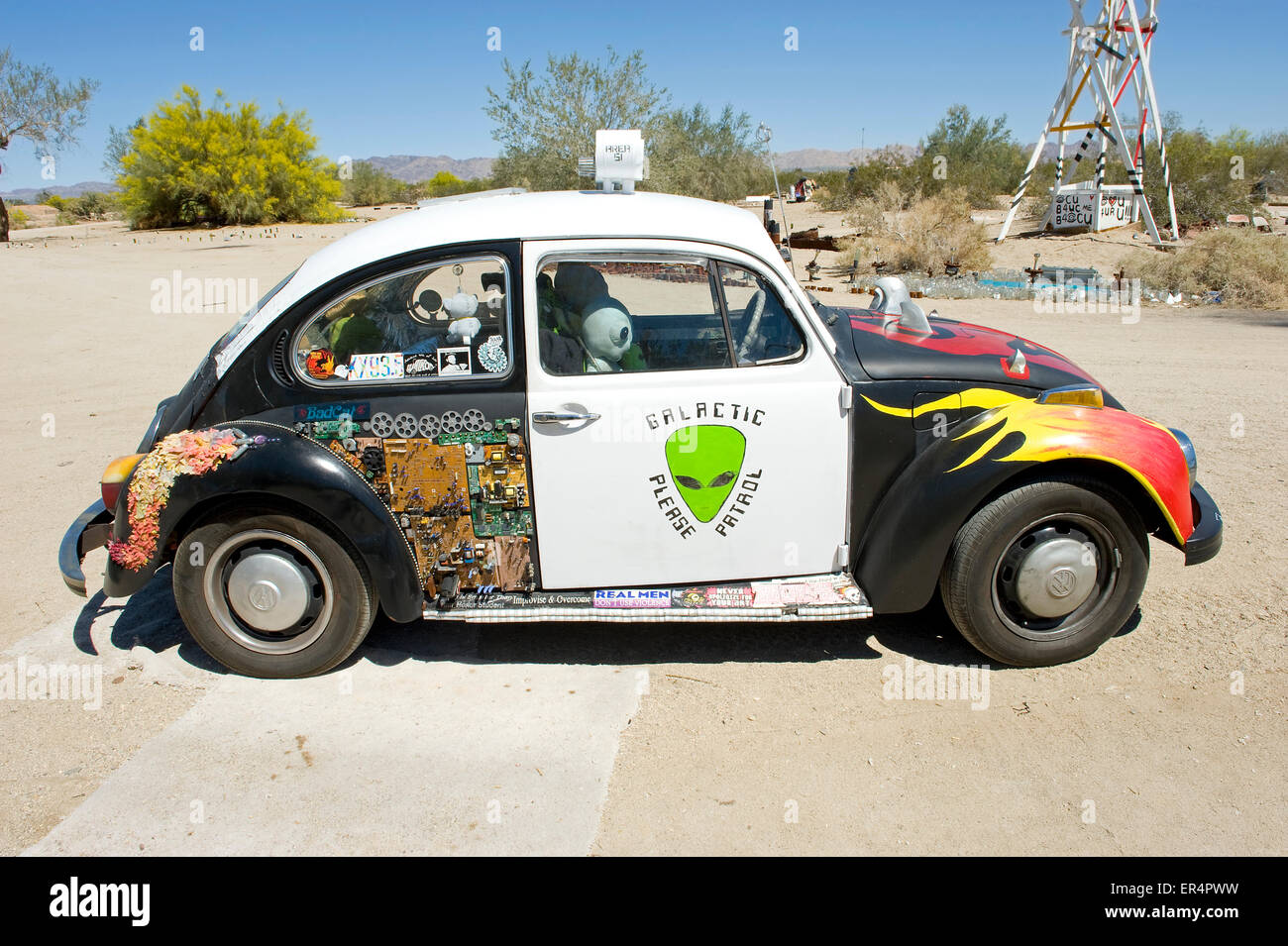 Black and white Galactic Volkswagen patrol car complete with alien ...