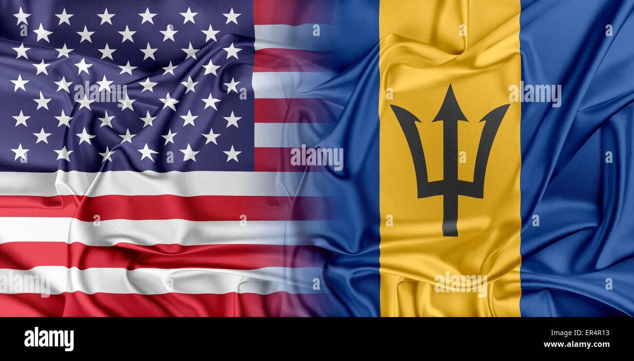 Barbados flag national symbol hi-res stock photography and images - Alamy