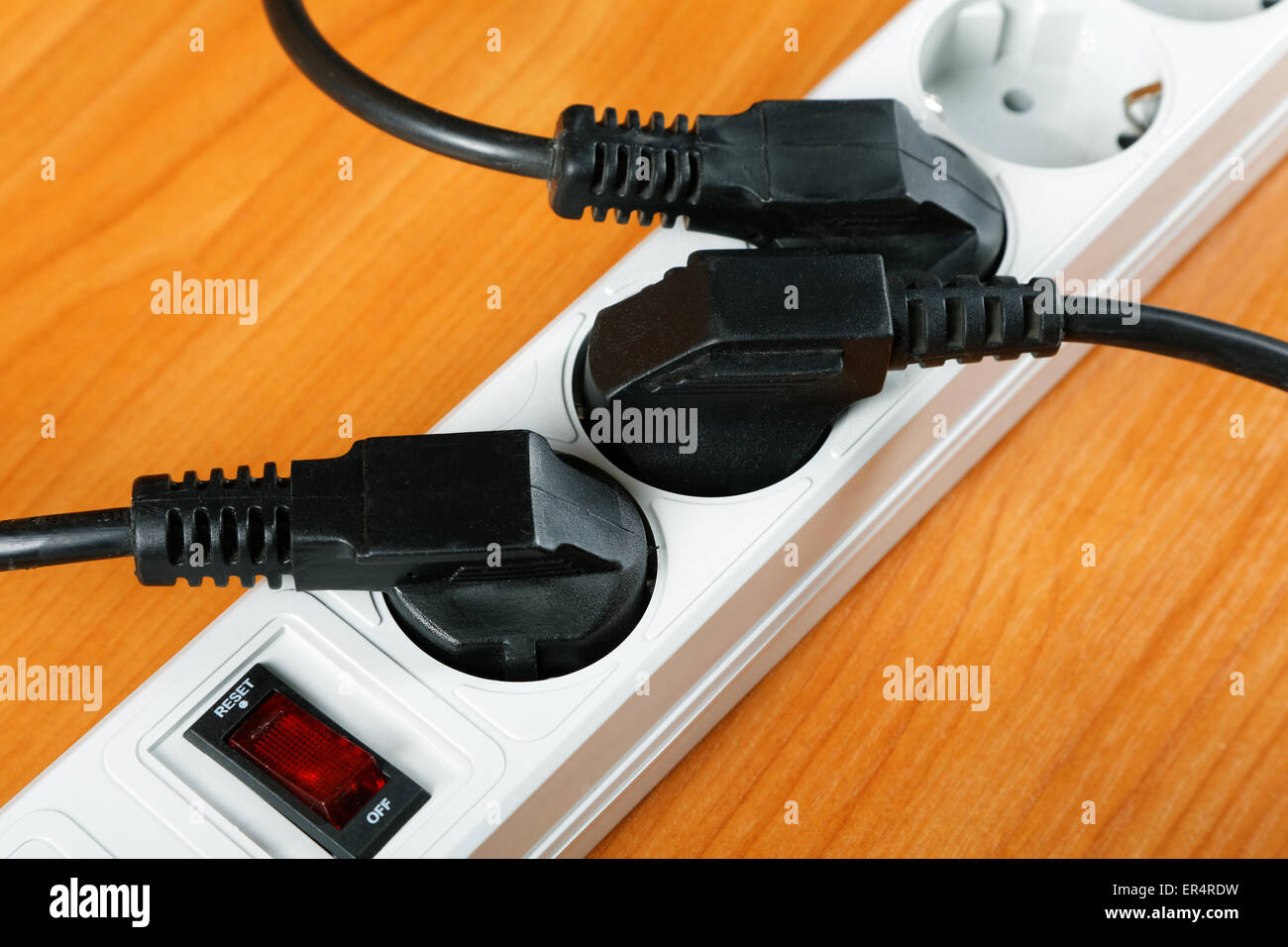 The electric extension piece with wires Stock Photo - Alamy
