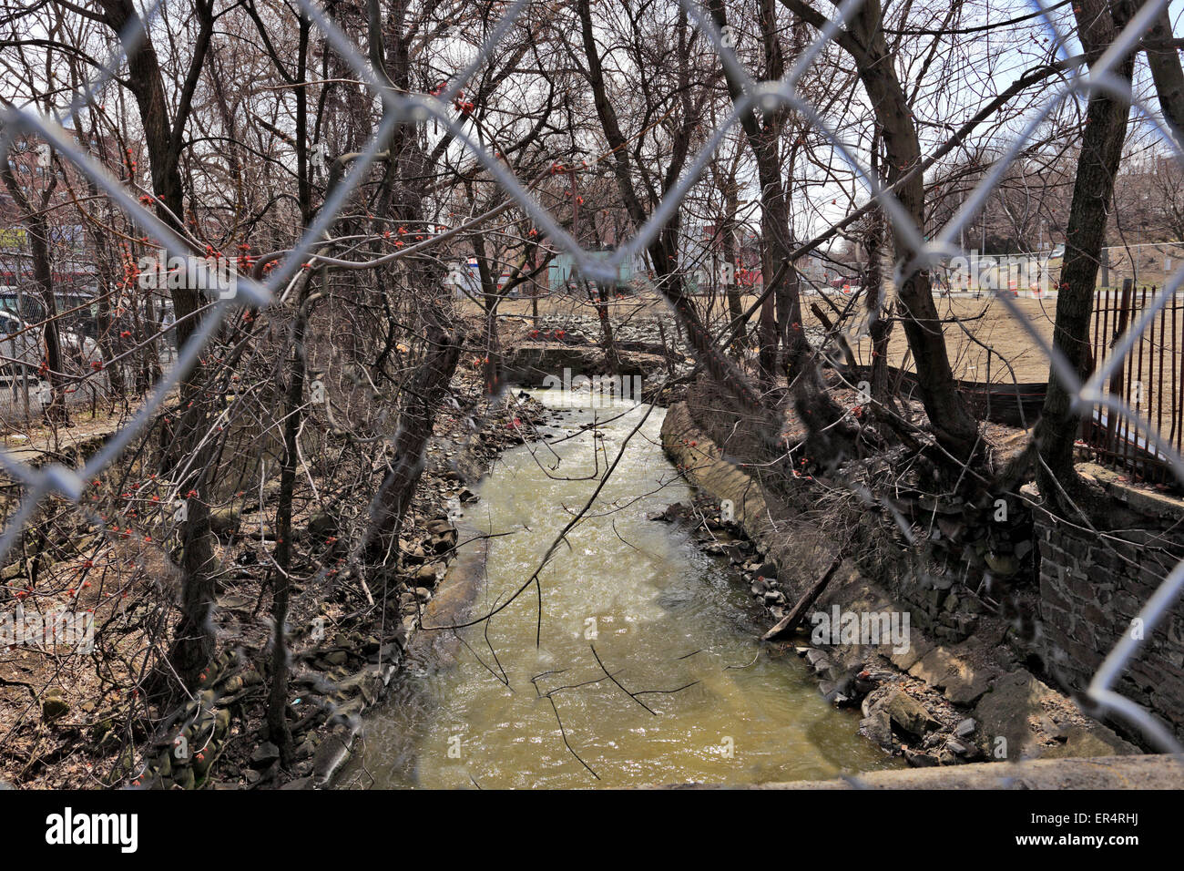 Saw Mill River near Getty Square Yonkers New York Stock Photo - Alamy