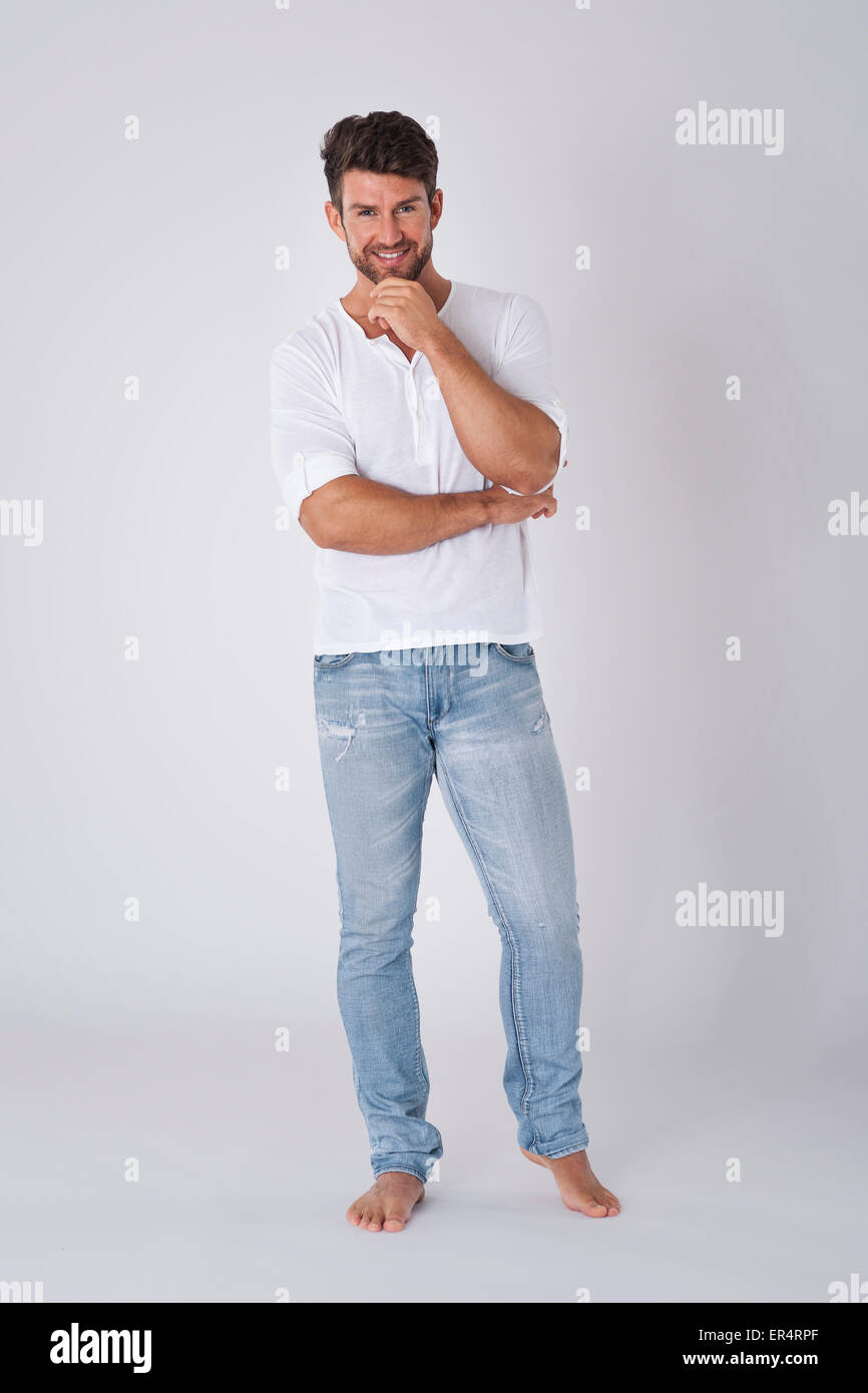 Portrait of happy handsome man. Debica, Poland Stock Photo - Alamy