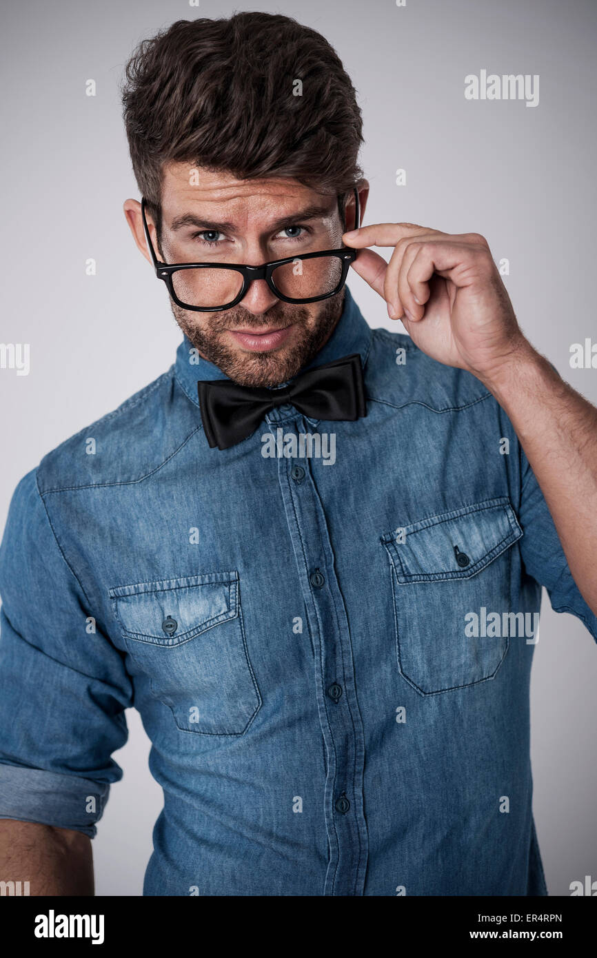 Charming man with fashion glasses debica hi-res stock photography and ...