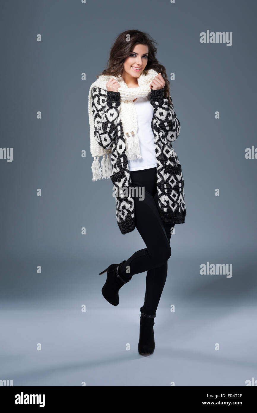 Clothes made from wool are the best for winter. Debica, Poland Stock ...