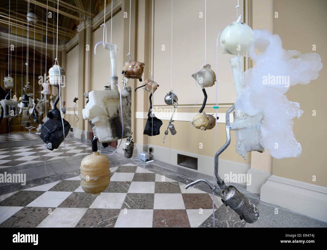 Works by British artist Roger Hiorns at the Rudolfinum Gallery, Prague ...