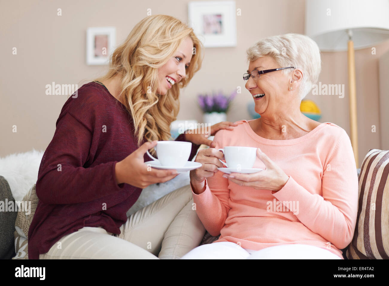 Grandma is my best friend. Debica, Poland Stock Photo - Alamy