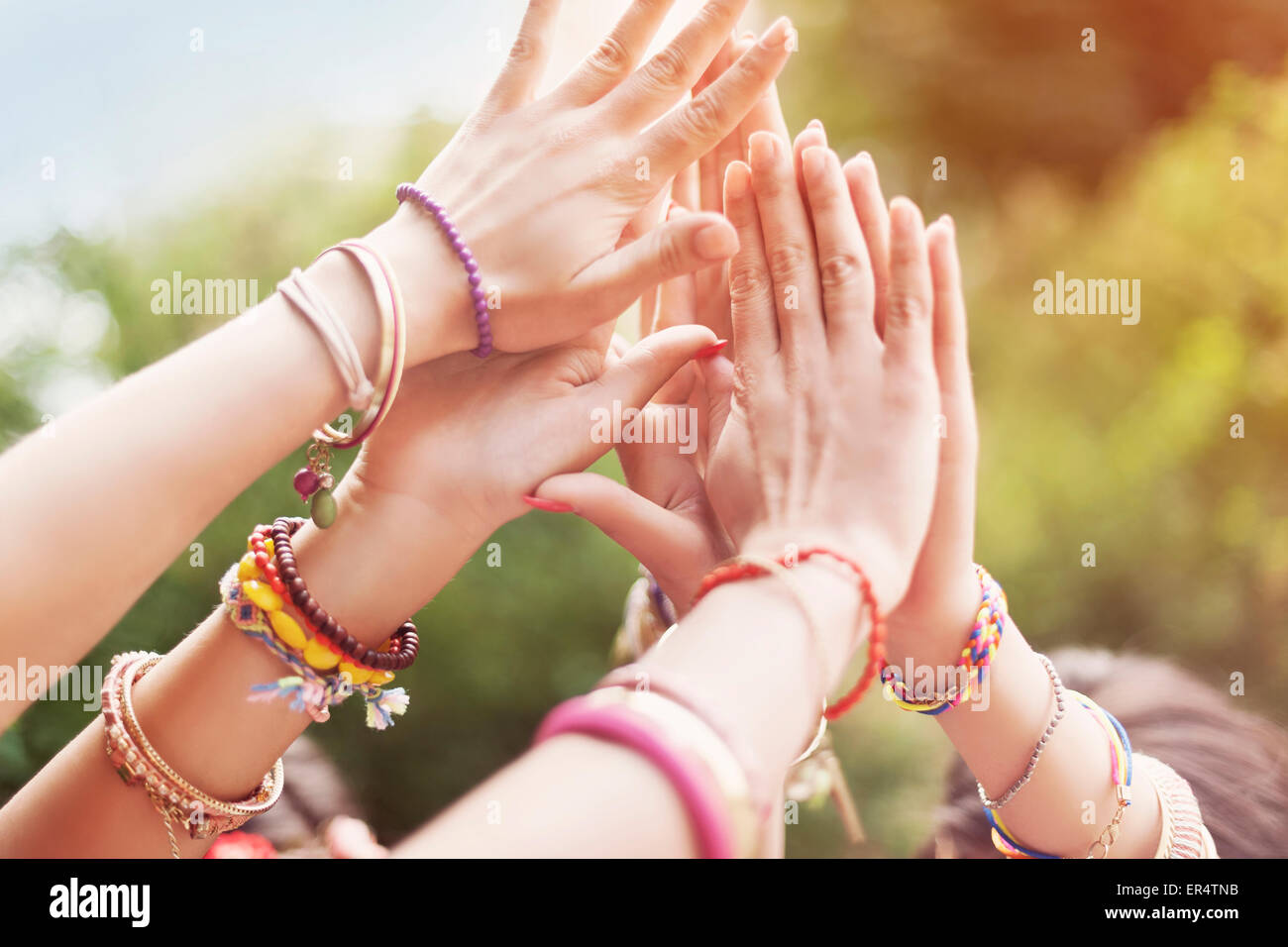 Hands Raised Crowd Women High Resolution Stock Photography and Images ...