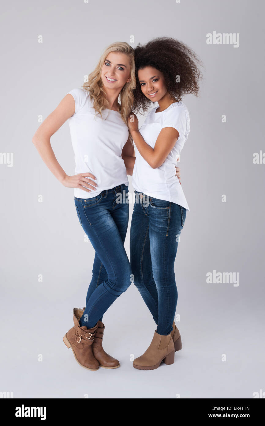 Portrait of beautiful girls from different nations. Debica, Poland ...
