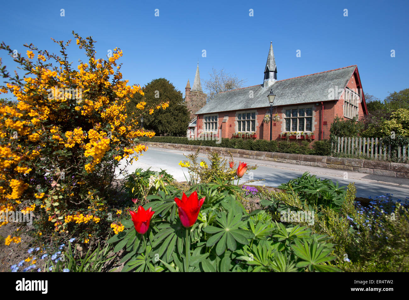 Village of Aldford, England. Picturesque spring view of Aldford Village ...