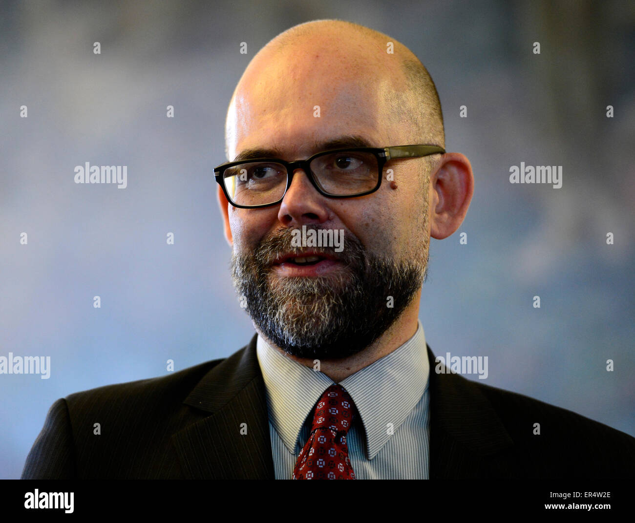 Prague, Czech Republic. 27th May, 2015. Herder-Institut director Peter Haslinger attends an ...