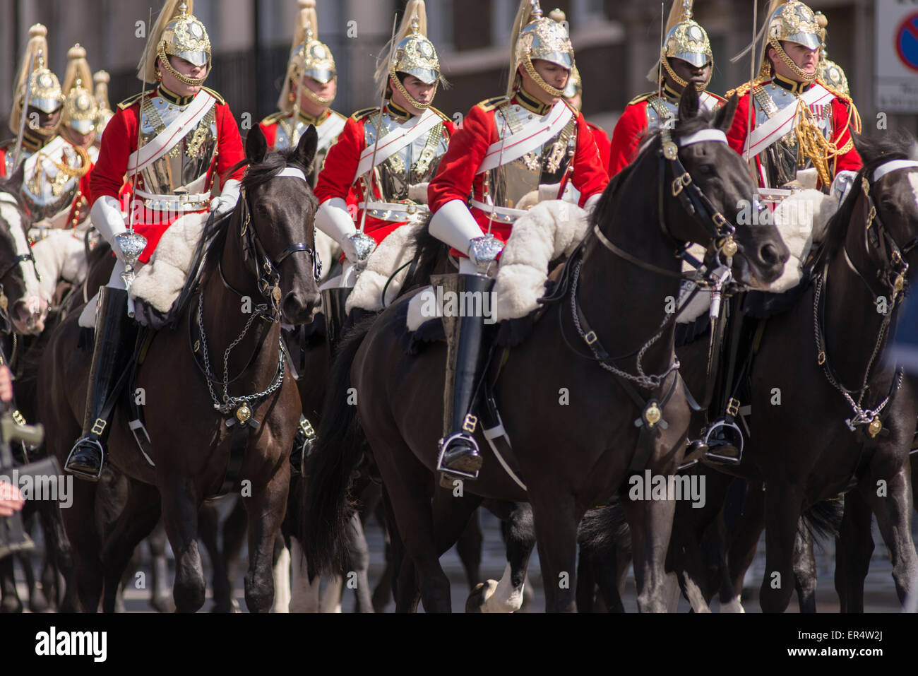 Westminster, London, UK. 27th May, 2015. The Royal procession arrives ...