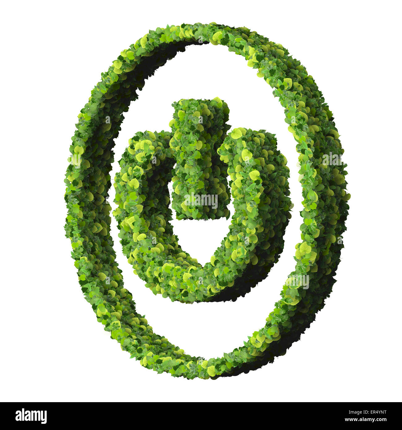 Media control turn off eco icon made from green leaves isolated on ...