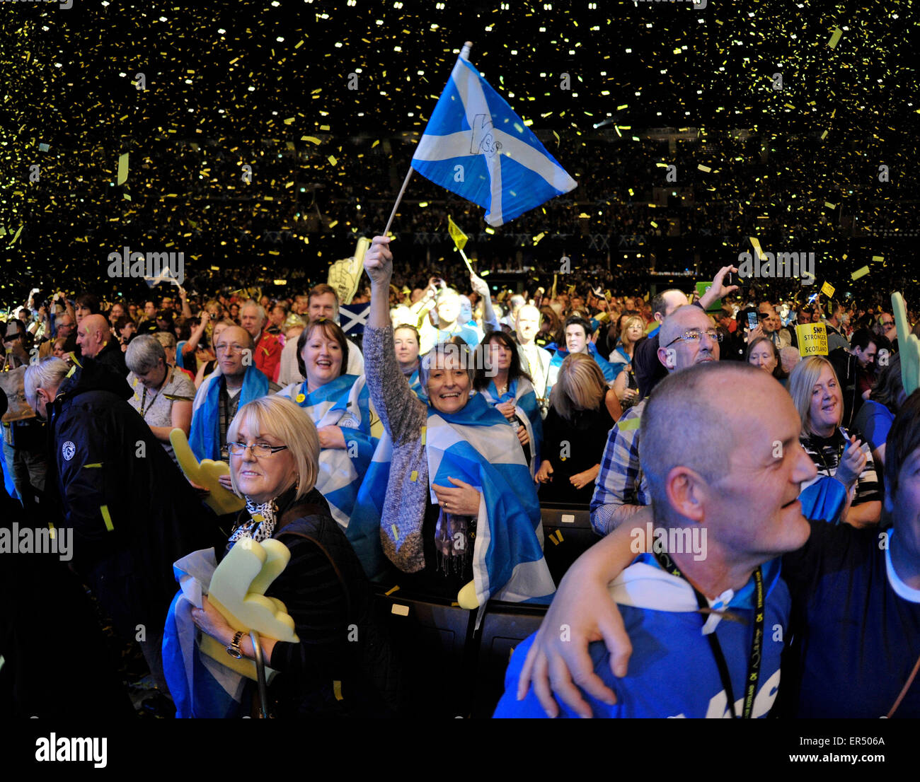 Scotland's new First Minister, Nicola Sturgeon, addresses the crowd at ...