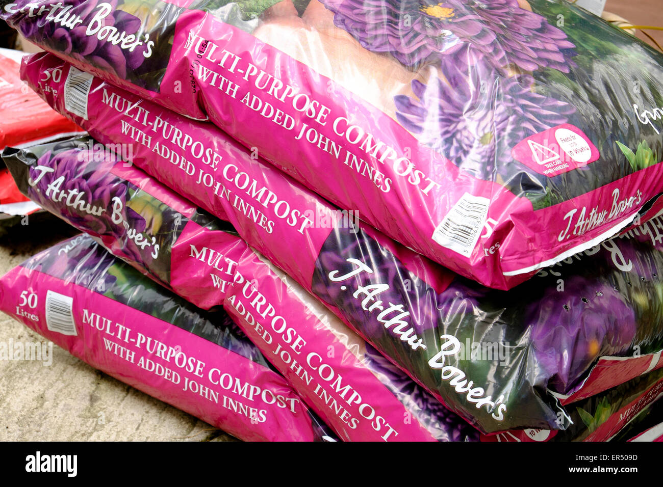 polythene plastic bags of multi purpose potting compost Stock Photo - Alamy