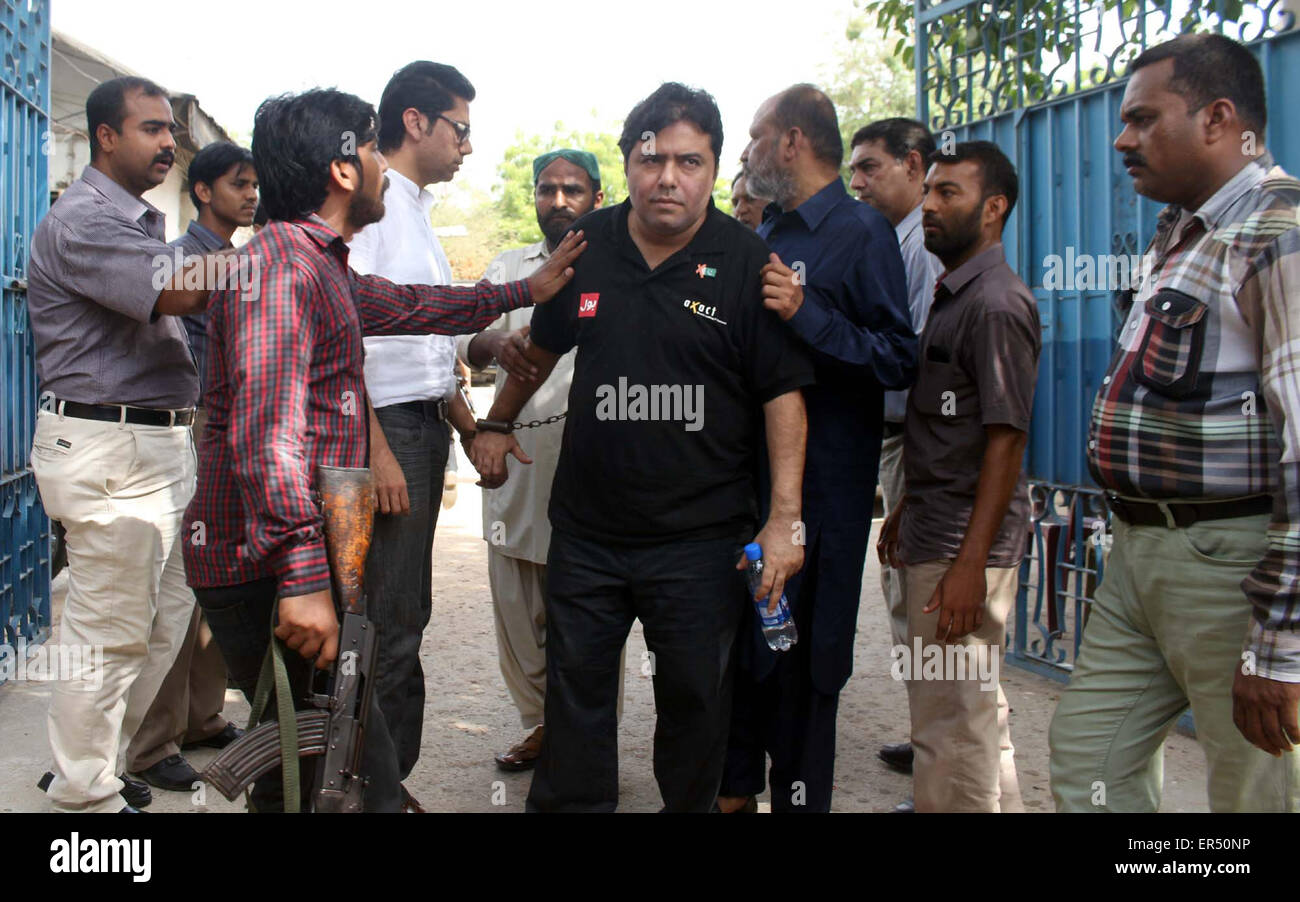 Pakistan. 27th May, 2015. CEO of Axact, Shoaib Sheikh is being ...