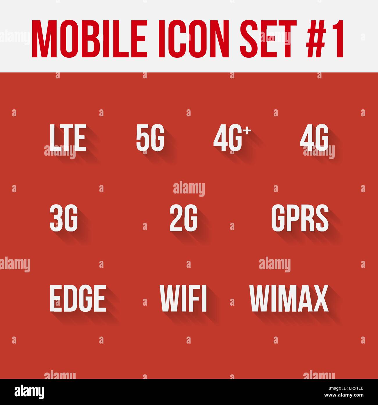 Mobile telecommunications technology symbol. 10 signs Stock Vector ...