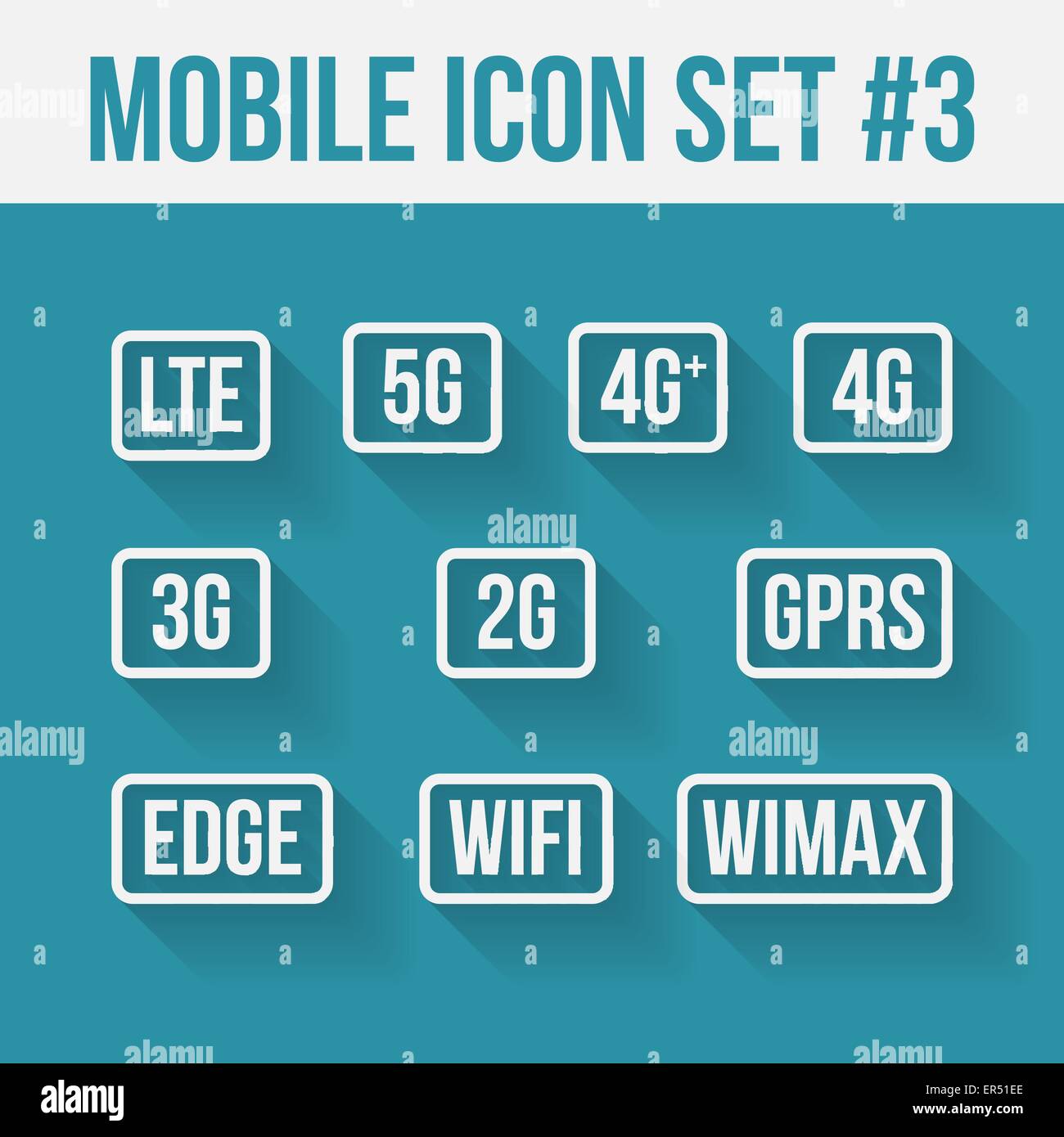 Mobile telecommunications technology symbol. 10 signs Stock Vector ...