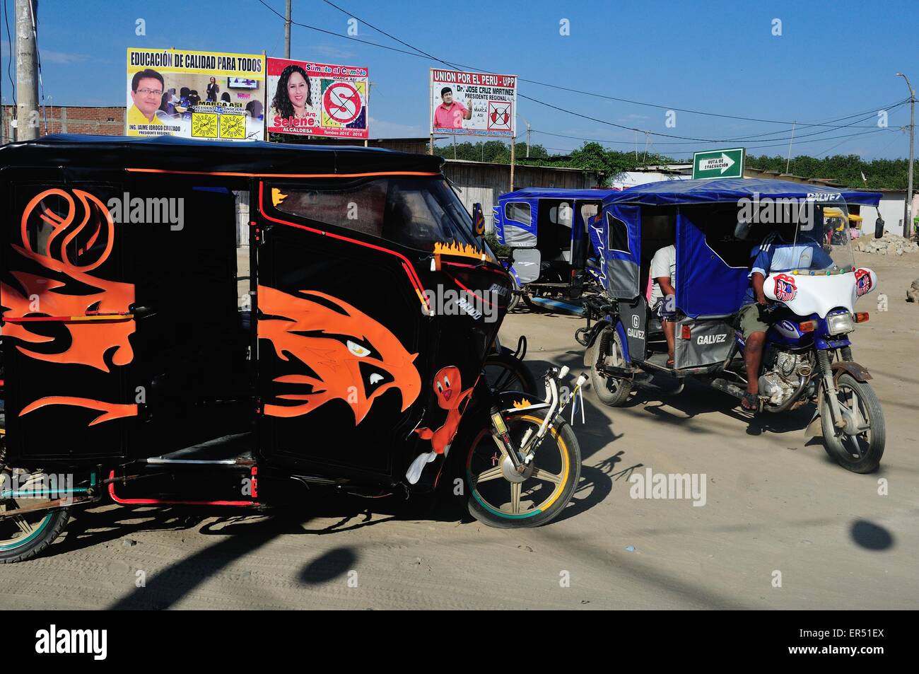 Motokar in PUERTO PIZARRO . Department of Tumbes .PERU Stock Photo - Alamy