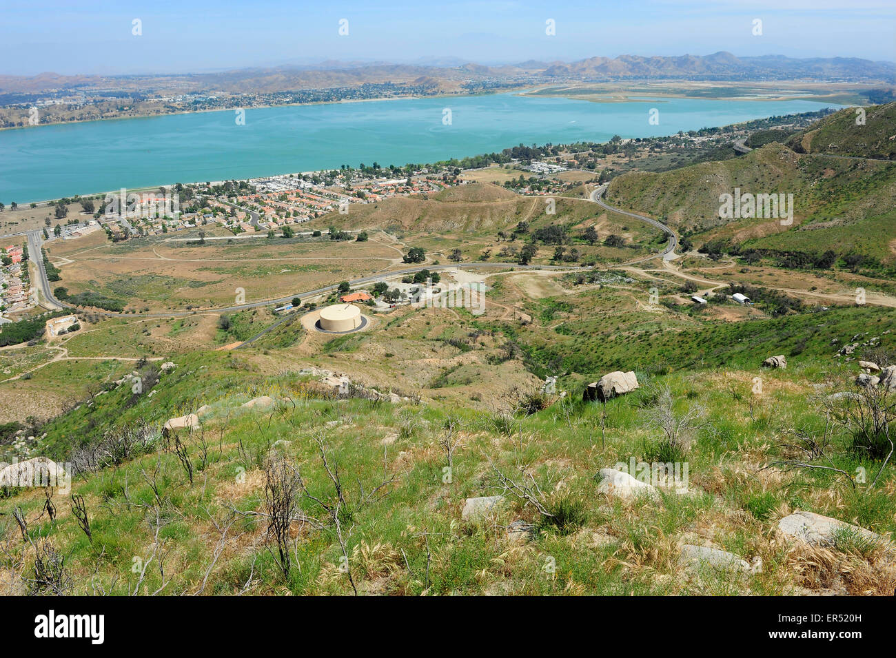 View of Lake Elsinore, California, from Ortega Highway Stock Photo - Alamy