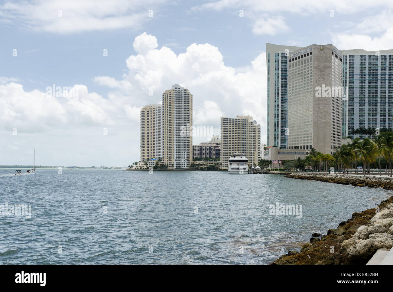 Downtown Miami, Florida. Water and towers Stock Photo - Alamy