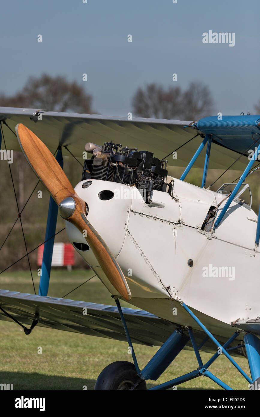 De Havilland DH60X Moth biplane on the flightline, The Shuttleworth ...