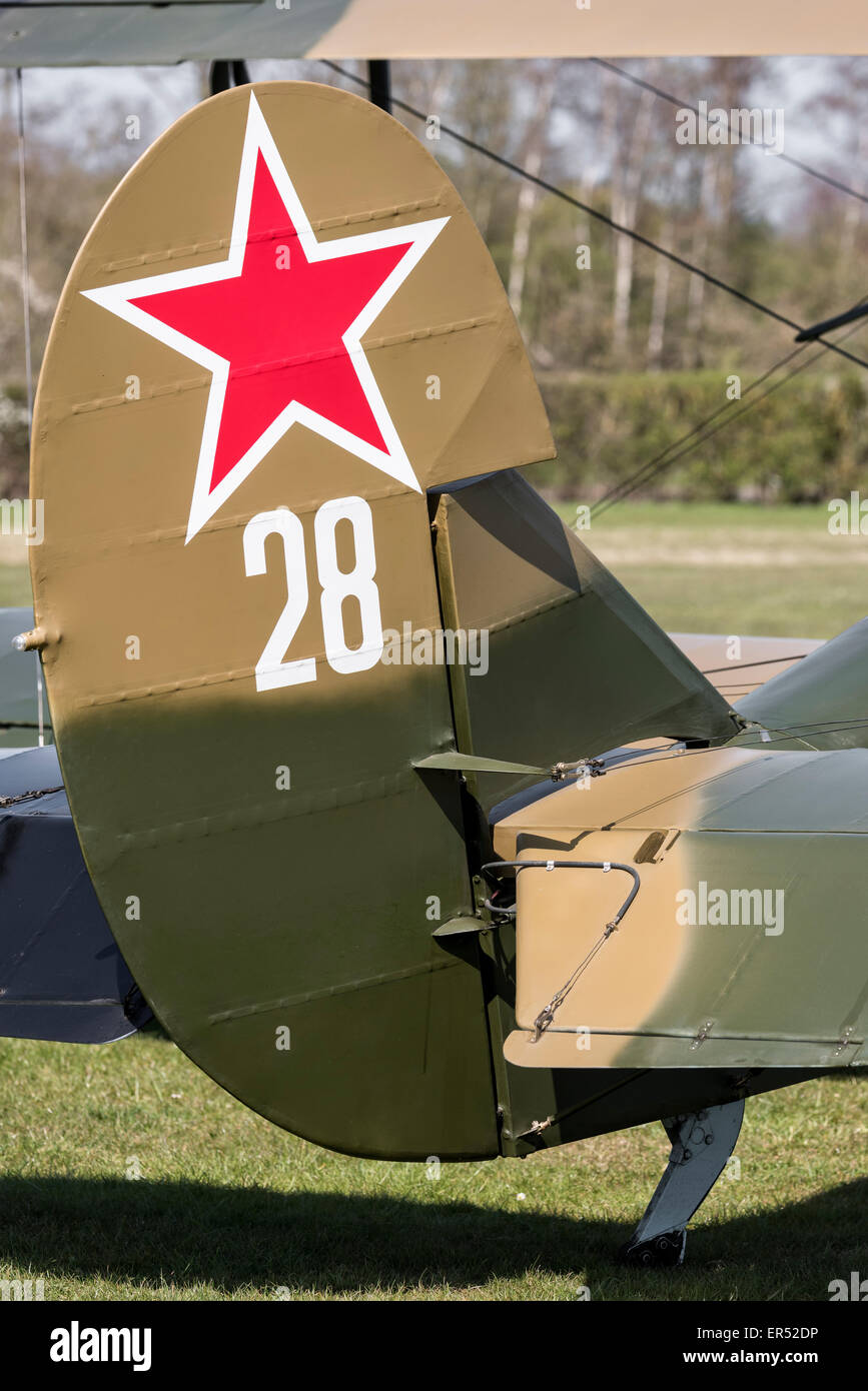 1944 Soviet Polikarpov PO2 biplane on the flightline, The Shuttleworth ...