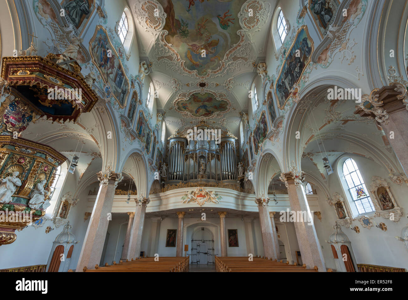 Interior of monastery in Mariastein, canton Solothurn, Switzerland ...