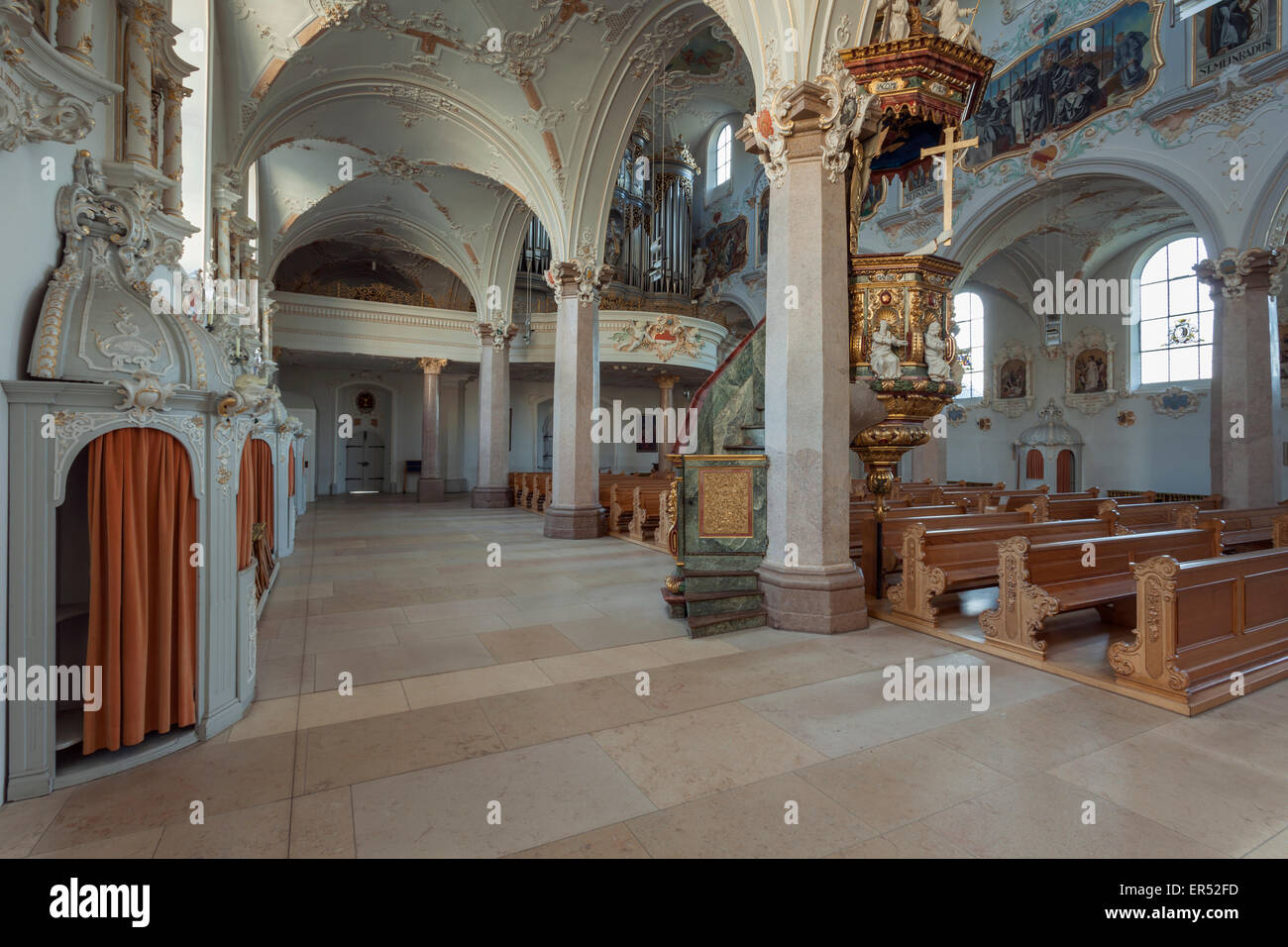 Interior of monastery in Mariastein, canton Solothurn, Switzerland ...