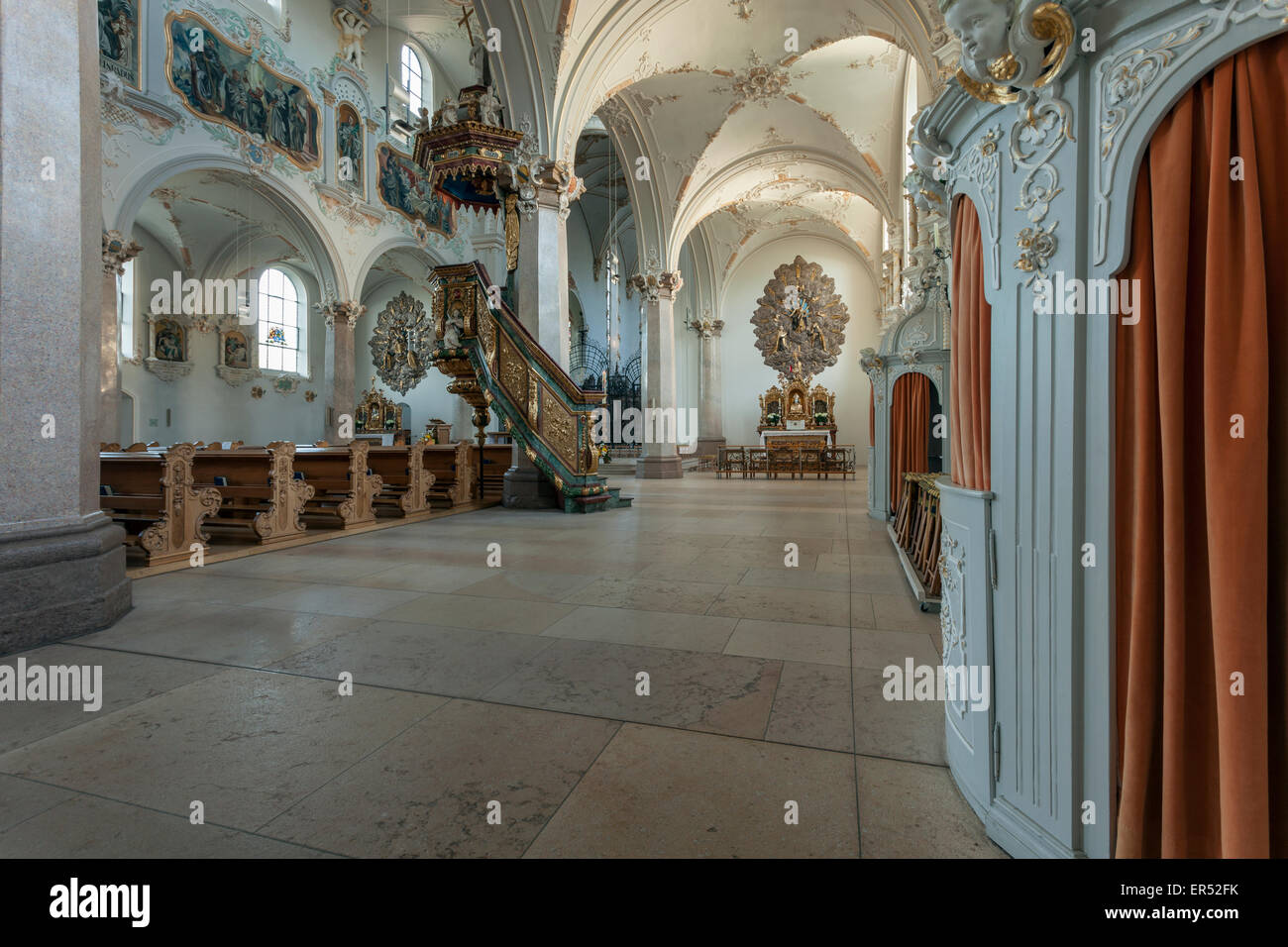 Interior of monastery in Mariastein, canton Solothurn, Switzerland ...