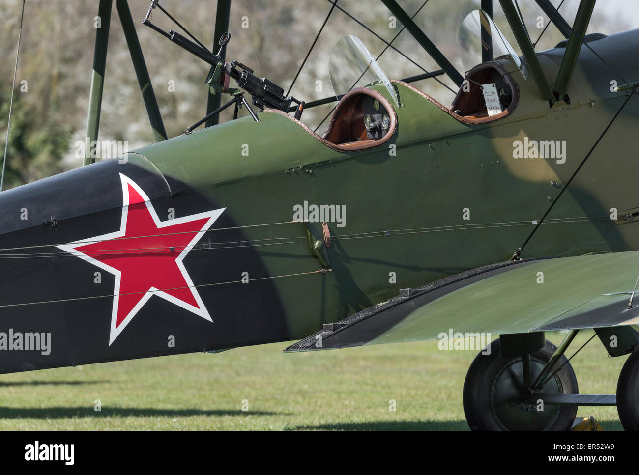 1944 Soviet Polikarpov PO2 biplane on the flightline, The Shuttleworth ...
